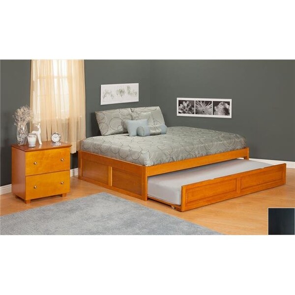 Atlantic Furniture AR8032012 Urban Concord Full Size with Flat Panel Foot Board and Trundle Bed White